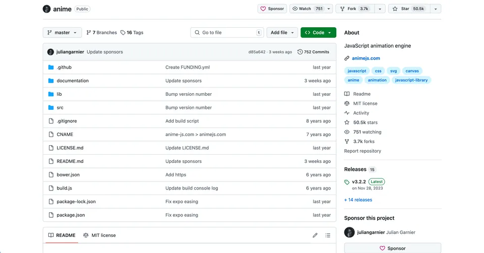 2025 年好用的 Github 开源 Javascript 动画库推荐